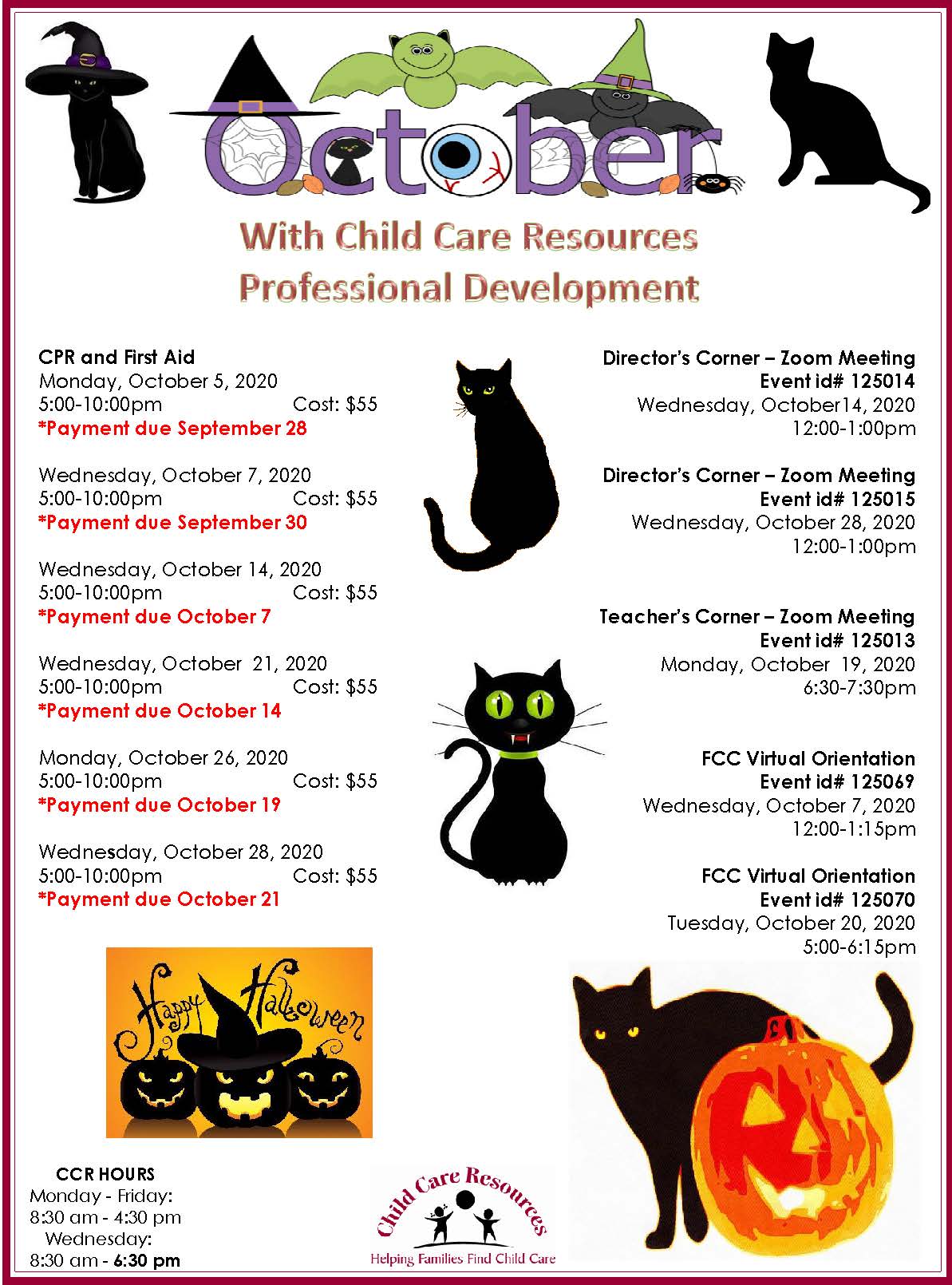 Child Care Resources | October Professional Development
