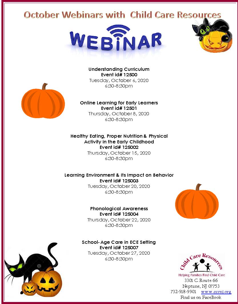 Child Care Resources | October Professional Development